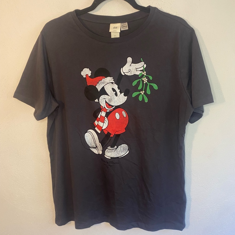 Disney X Hm Mickey Mouse Christmas Logo Short Sleeve … - Gem